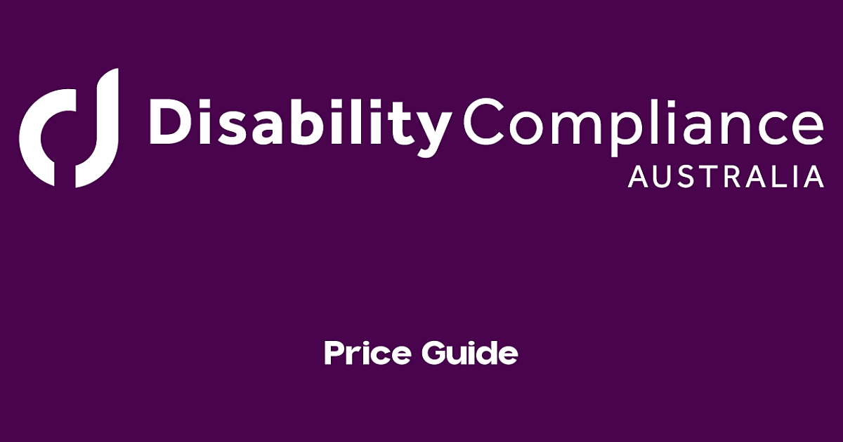Price Guide | Disability Compliance Australia