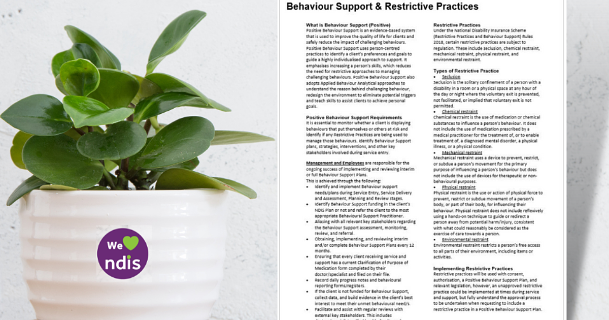 Behaviour Support & Restrictive… | Disability Compliance Australia