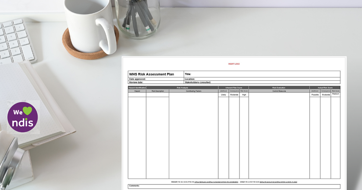 WHS Risk Assessment Plan - Blank | Disability Compliance Australia