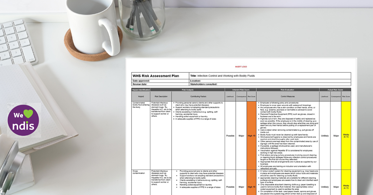 WHS Risk Assessment Plan - … | Disability Compliance Australia