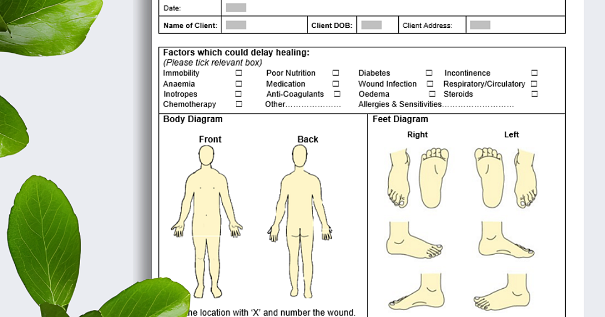 Wound Chart & Treatment Plan | Disability Compliance Australia