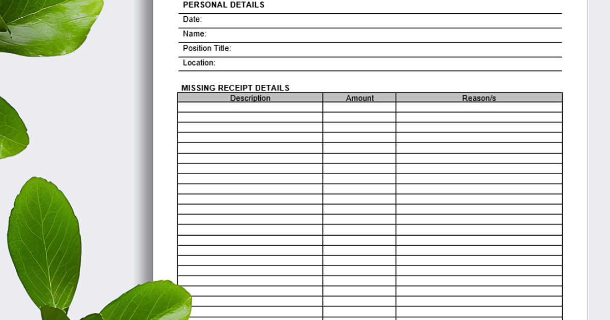 Missing Receipt Notification Form | Disability Compliance Australia