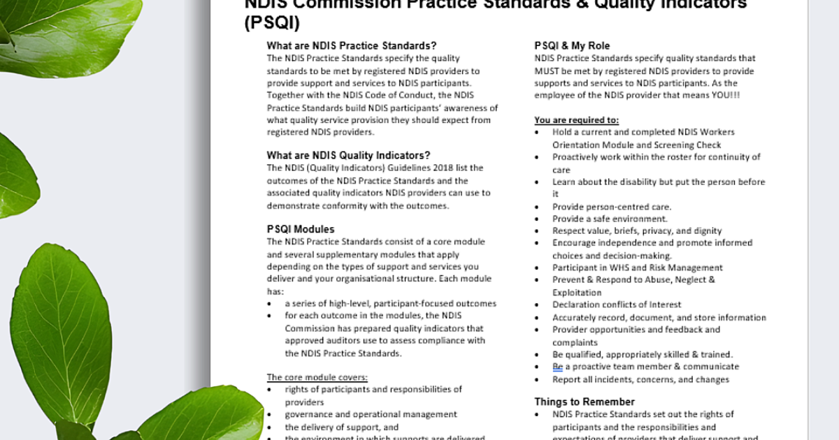 NDIS Commission Practice Standards… | Disability Compliance Australia