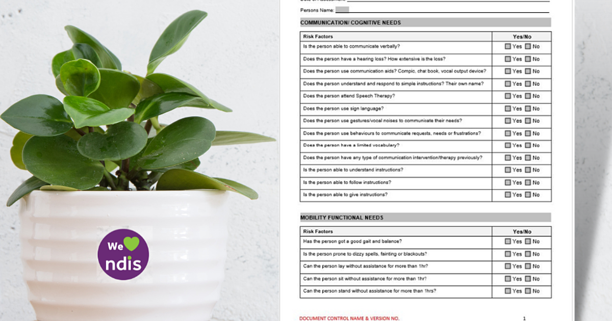 Mobility Risk Assessment Form | Disability Compliance Australia