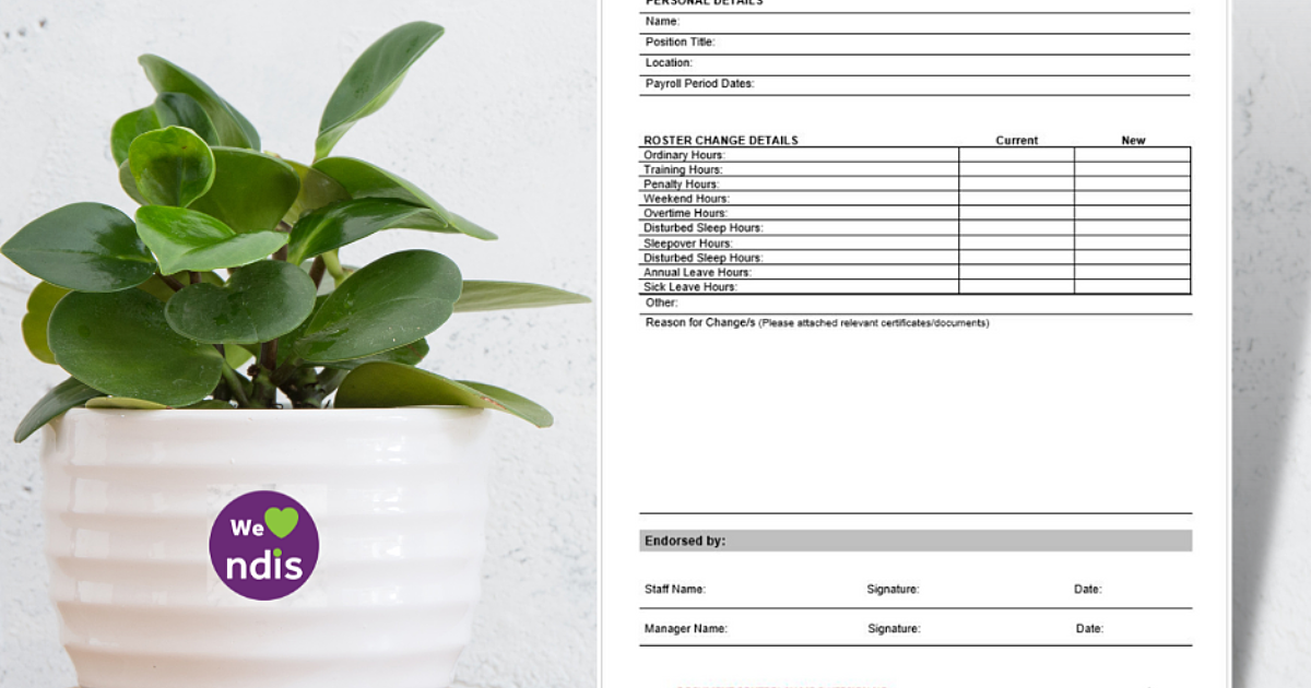 Employee Roster Change Request Form | Disability Compliance Australia