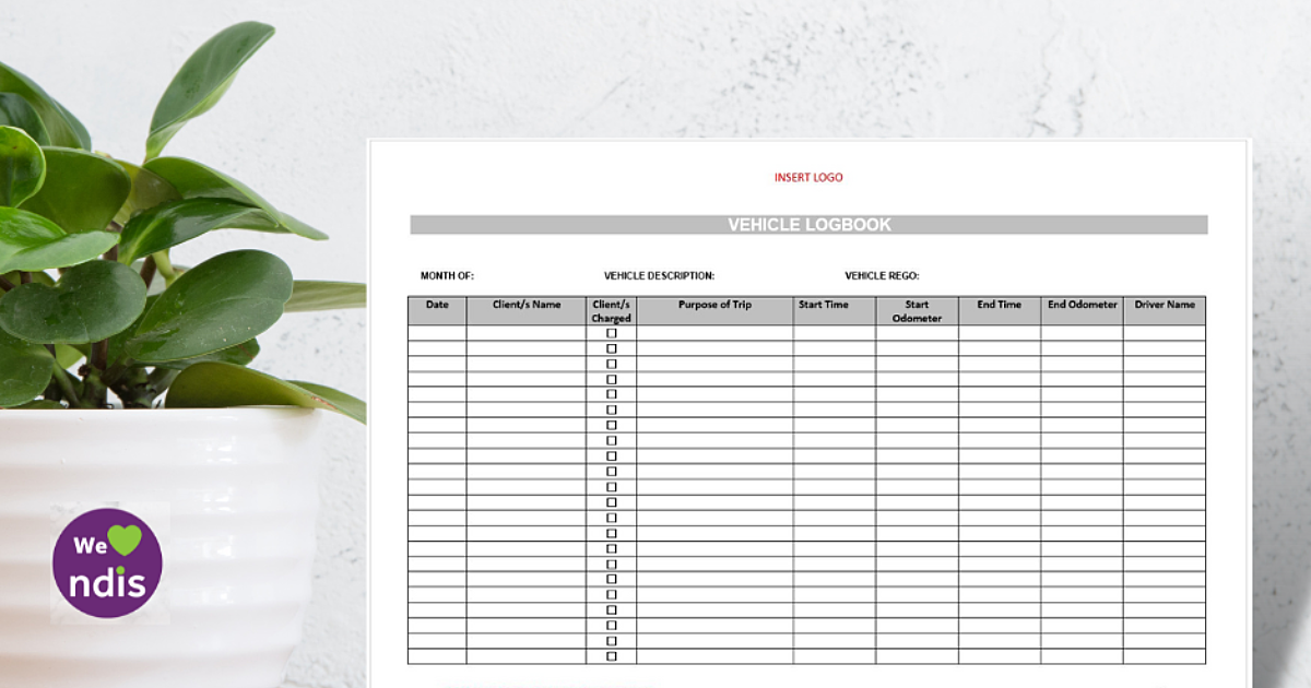 Vehicle Logbook Form | Disability Compliance Australia