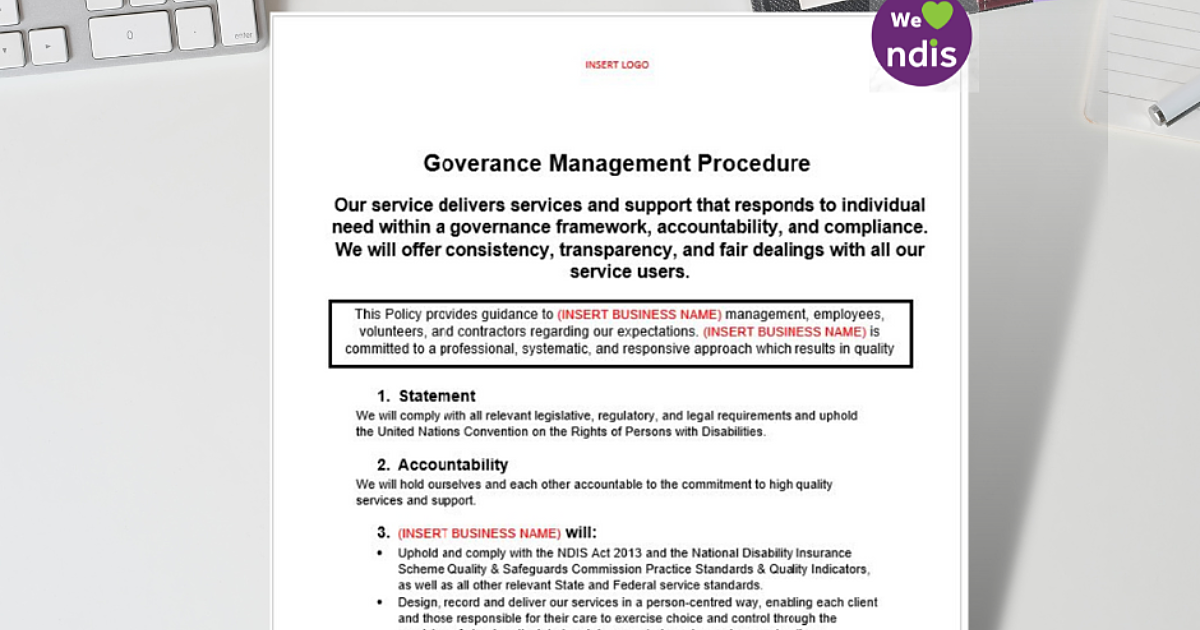 Governance Management Procedure | Disability Compliance Australia Governance Management Procedure | Disability Compliance Australia