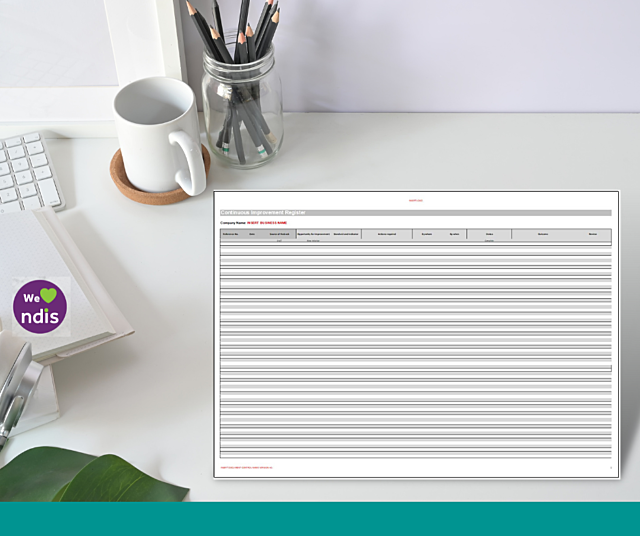 Continuous Improvement Register